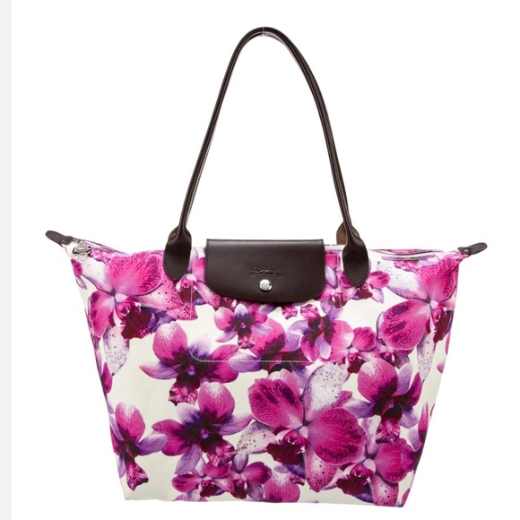 Longchamp | Bags | Longchamp Floral Print Limited Edition Tote Bag ...